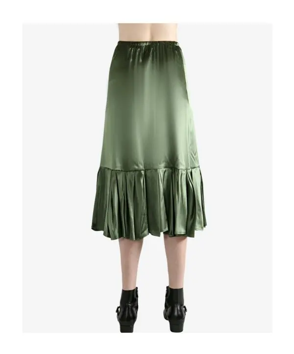Dries Van Noten Flared Midi Satin Skirt
