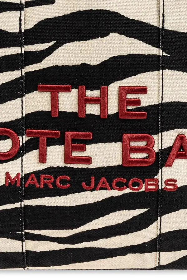 Marc Jacobs Zebra-print Logo Detailed Medium Tote Bag