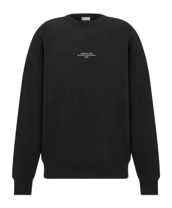 Dior Crewneck Sweatshirt With Monogram Detail - Black