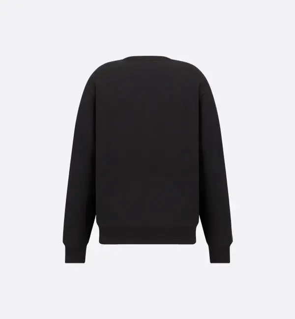 Dior Crewneck Sweatshirt With Monogram Detail - Black