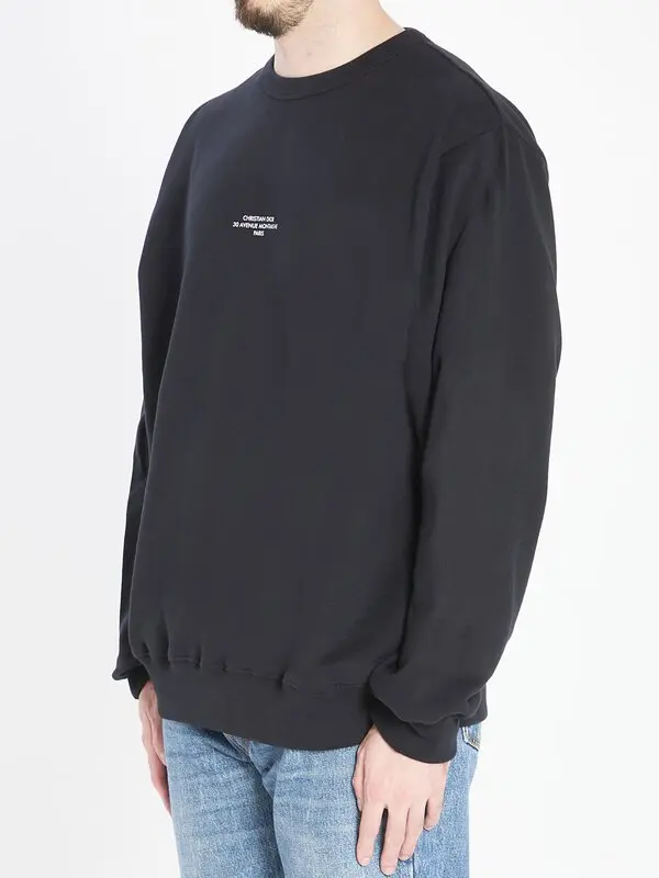 Dior Crewneck Sweatshirt With Monogram Detail - Black