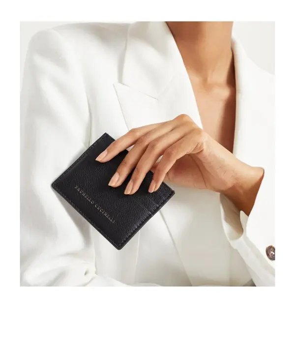 Brunello Cucinelli Grain Leather Card Holder