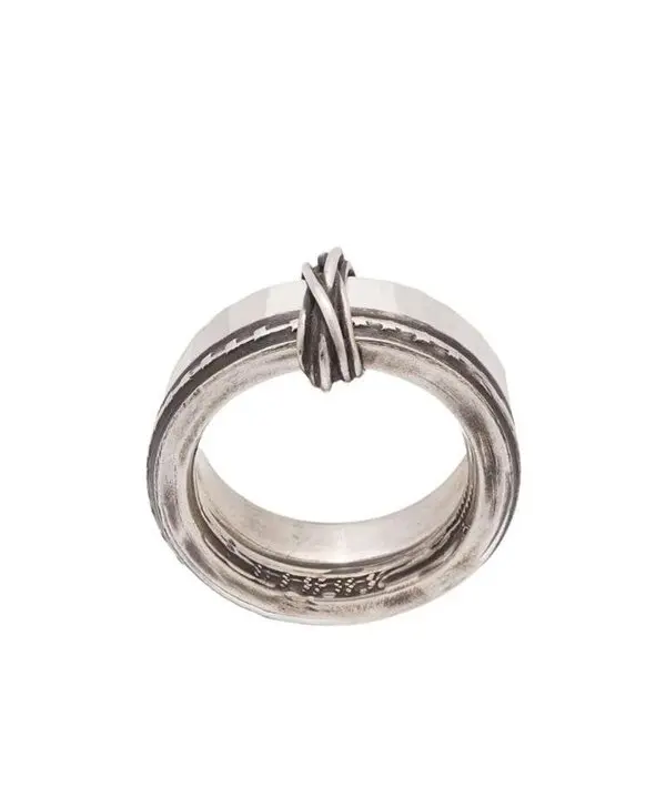 Werkstatt:München Connected Tape Ring In Silver - White