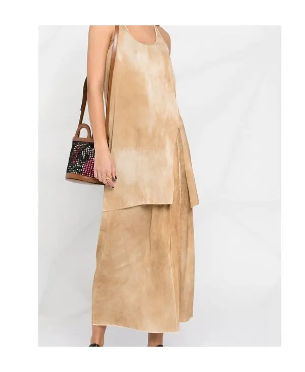 UMA WANG Distressed Raw-cut Maxi Skirt