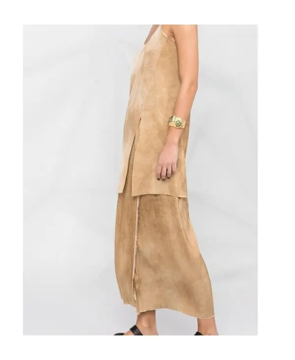 UMA WANG Distressed Raw-cut Maxi Skirt