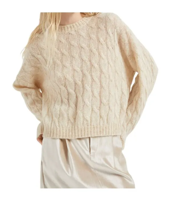 Brunello Cucinelli Crewneck Cable Knit Sweater