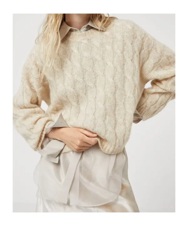 Brunello Cucinelli Crewneck Cable Knit Sweater