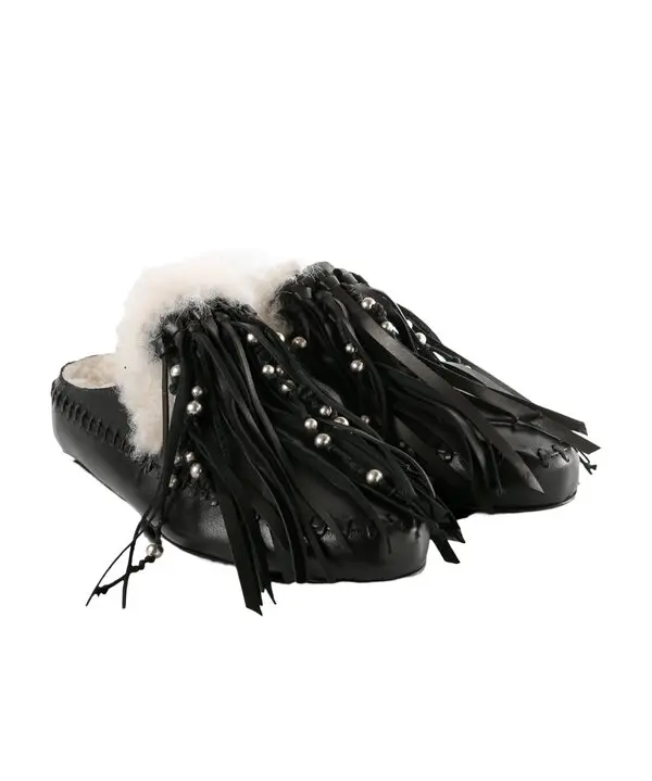 ANN DEMEULEMEESTER Soft Fringe Mules
