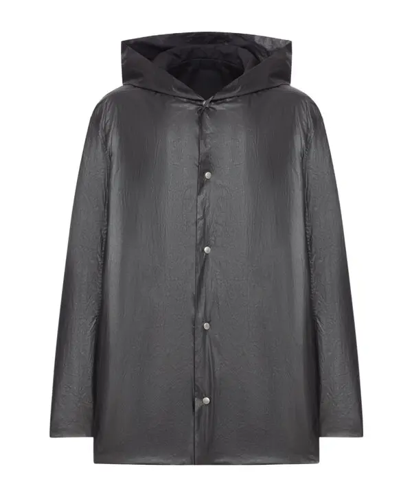 Rick Owens Long Sleeved Hooded Buttoned Jacket - Black