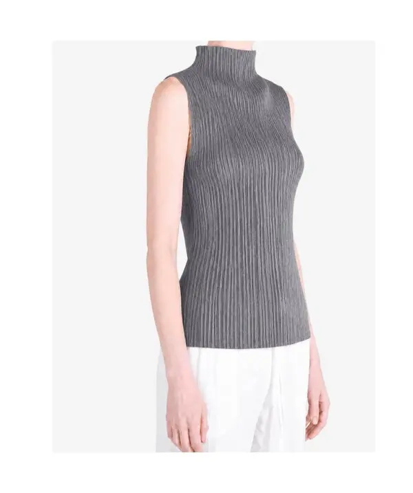PLEATS PLEASE BY ISSEY MIYAKE Pleats Please Issey Miyake High-neck Sleeveless Top