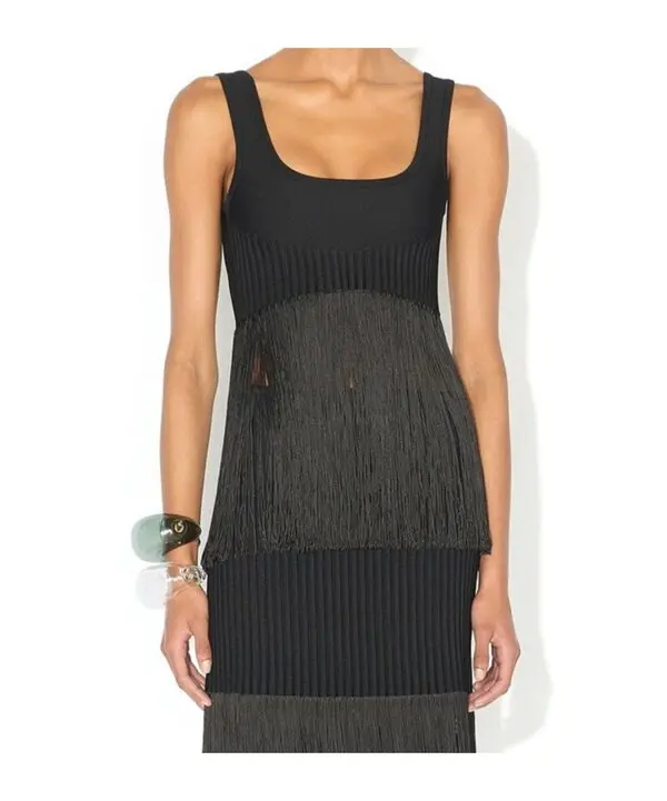 Alaïa Fringed Knit Tank Top