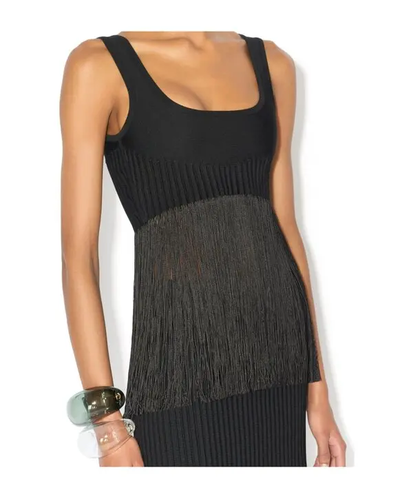 Alaïa Fringed Knit Tank Top