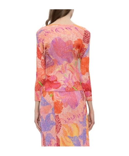 Issey Miyake Floral Print Pleated Blouse - No