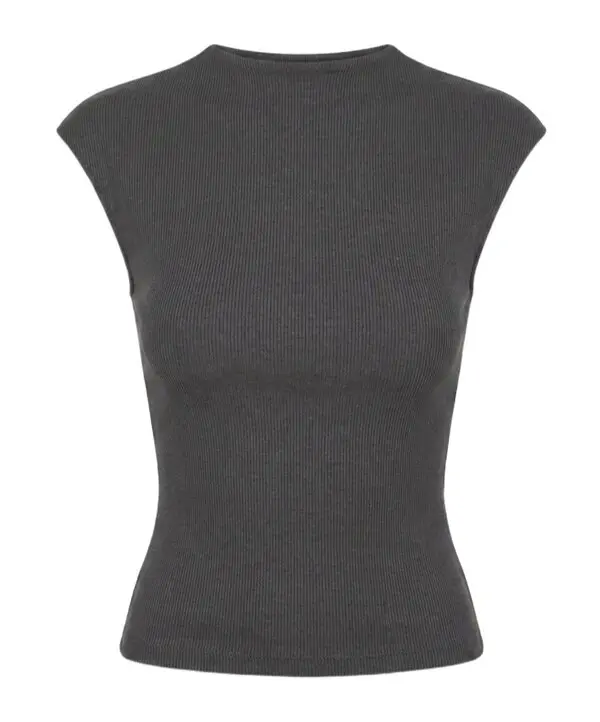 AMOMENTO Jersey Mock Neck Top