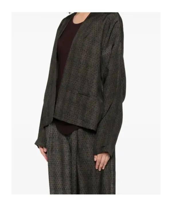 UMA WANG Geometric Pattern Long Sleeve Casual Jacket - Black