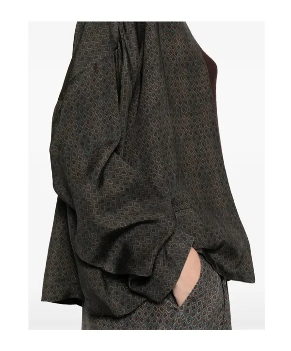 UMA WANG Geometric Pattern Long Sleeve Casual Jacket
