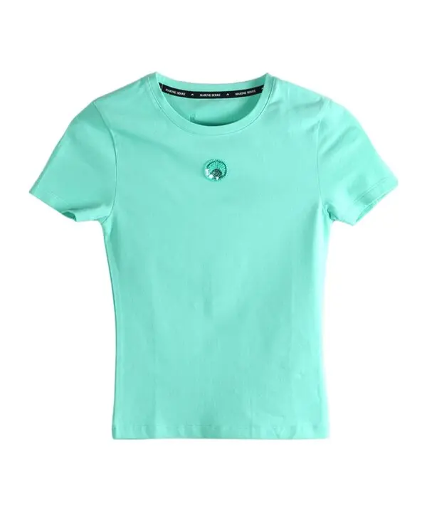 MARINE SERRE Logo Patch T-shirt - Green