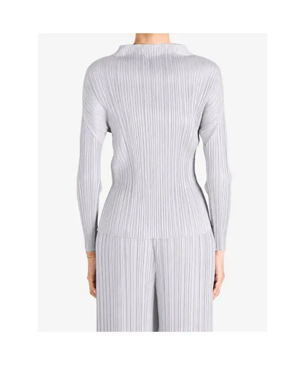 Issey Miyake Long Sleeve High Neck Shirt - Gray