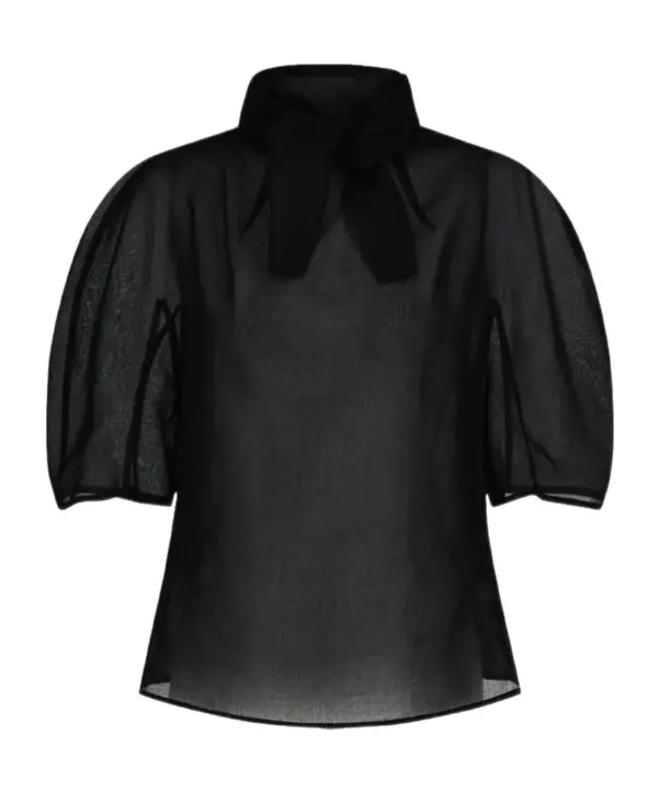 AMOMENTO Knotted Collar Top