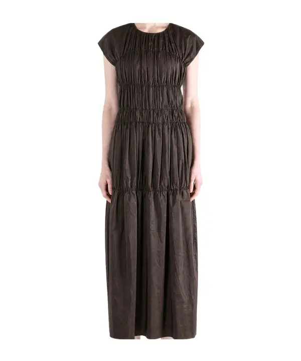 AMOMENTO Shirred Tiered Maxi Dress