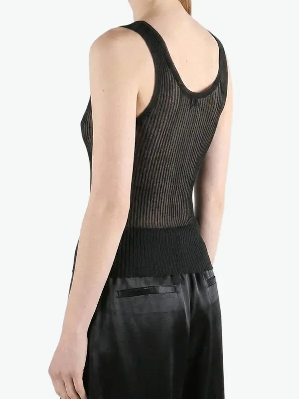 UMA WANG Sleeveless Ribbed Knit Top