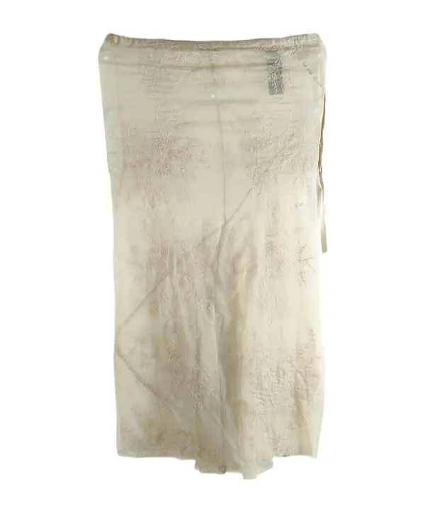 ANN DEMEULEMEESTER Embroidered Wrap Maxi Skirt - Mastic