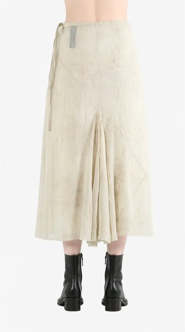 ANN DEMEULEMEESTER Embroidered Wrap Maxi Skirt