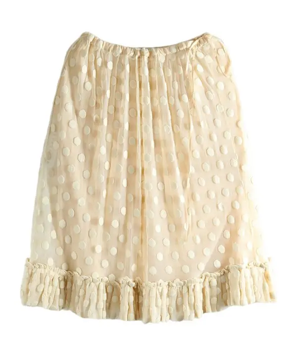 Dries Van Noten Polka Dot Ruffled Midi Skirt