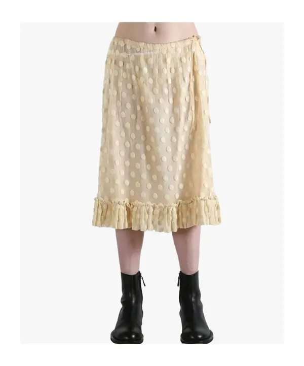 Dries Van Noten Polka Dot Ruffled Midi Skirt