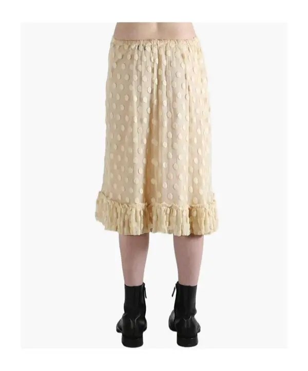 Dries Van Noten Polka Dot Ruffled Midi Skirt