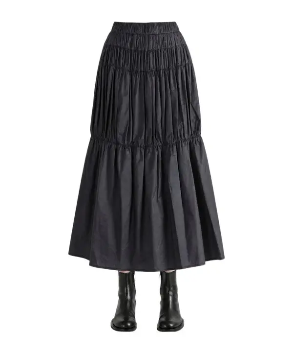 AMOMENTO Shirring Midi Skirt
