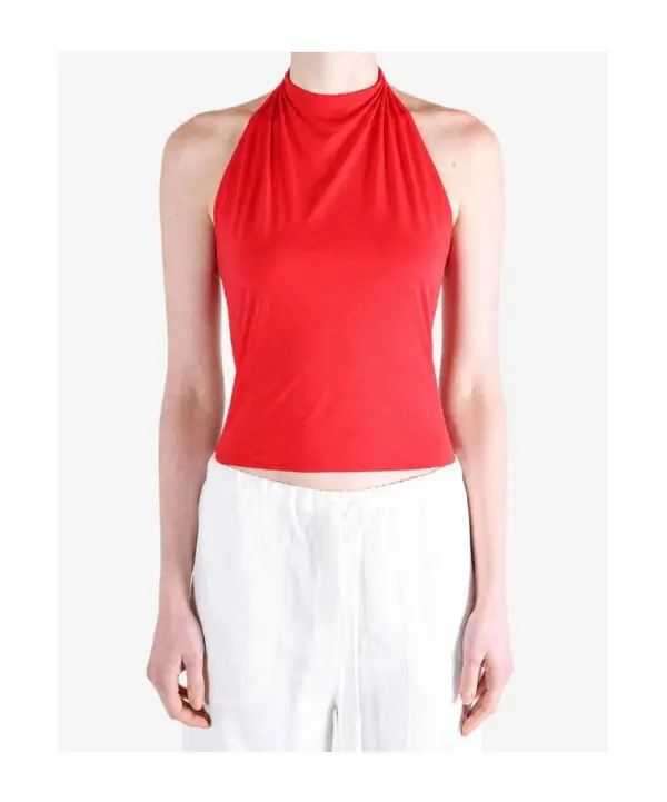 AMOMENTO Jersey Halter Neck Top