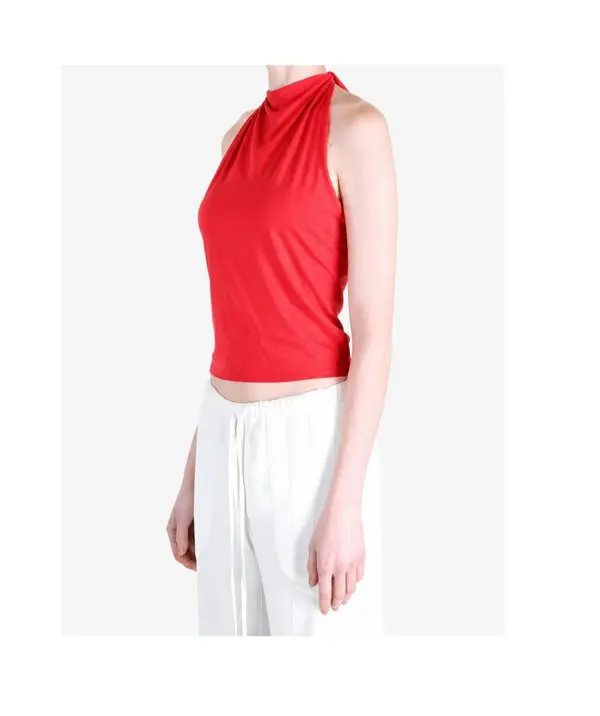 AMOMENTO Jersey Halter Neck Top