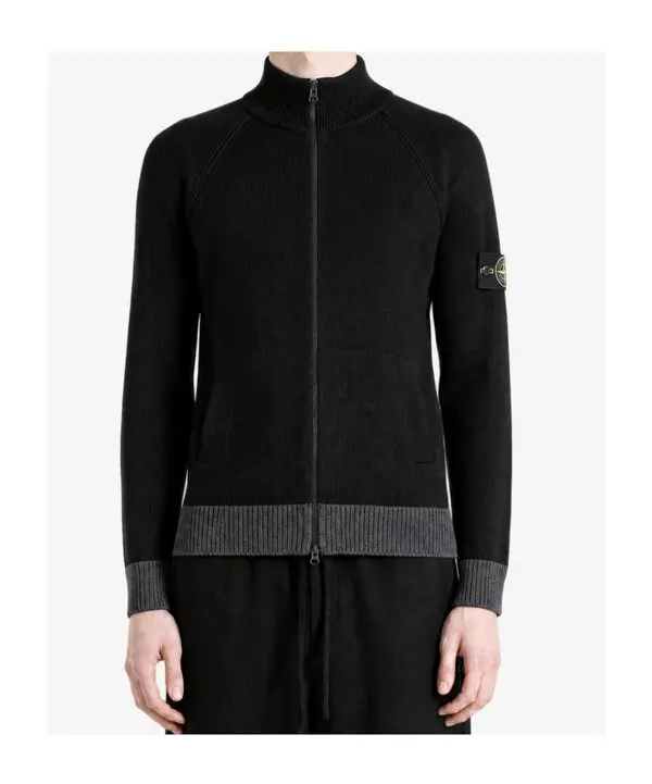 Stone Island Logo-patch Zip-up Sweater