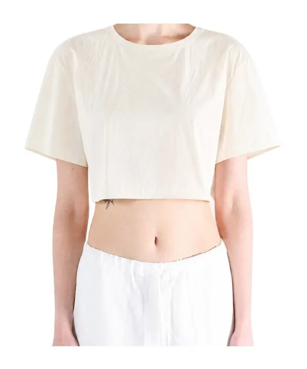 AMOMENTO Padded Jersey Cropped Top