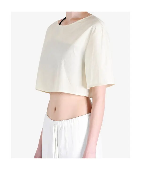 AMOMENTO Padded Jersey Cropped Top