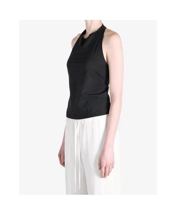 AMOMENTO Jersey Halter Neck Top