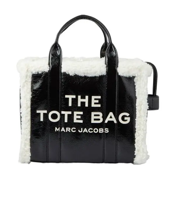 Marc Jacobs Medium The Crinkle Shearling Tote Bag - Black