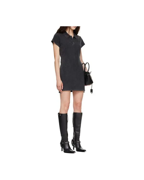 Alexander Wang Crystal-embellished Polo Mini Dress