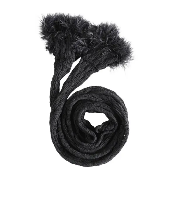 ANN DEMEULEMEESTER Ruffled Knitted Scarf - Black