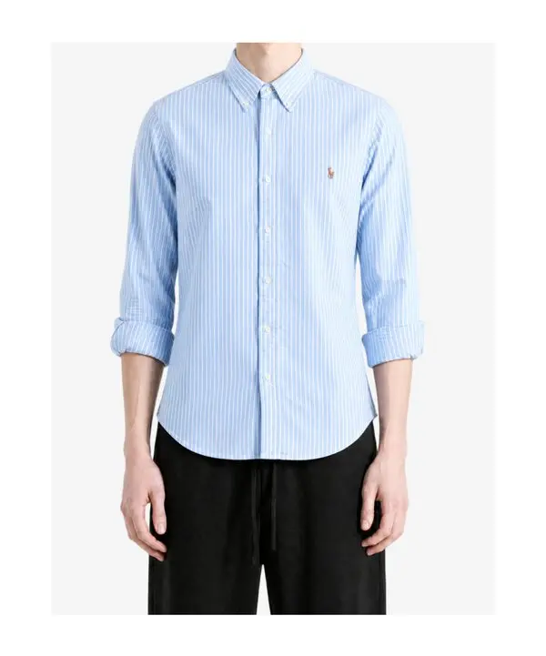 Polo Ralph Lauren Vertical-stripe Embroidered-logo Shirt