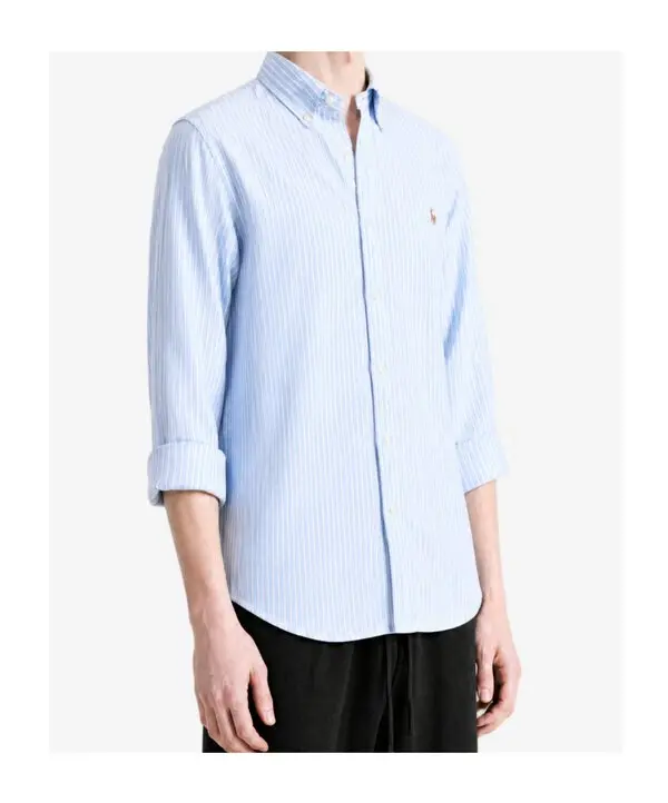 Polo Ralph Lauren Vertical-stripe Embroidered-logo Shirt