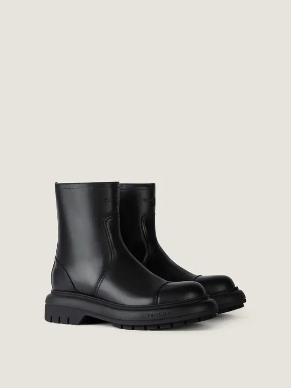 Givenchy Cargo Biker Boots In Leather