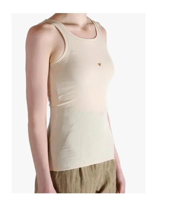 BASERANGE Heart-detail Ribbed Tank Top