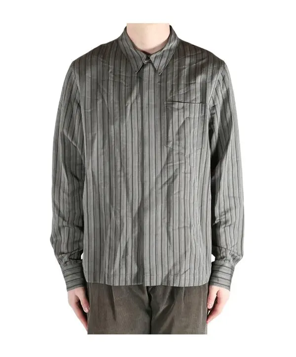 Dries Van Noten Long Sleeved Striped Shirt - Grey