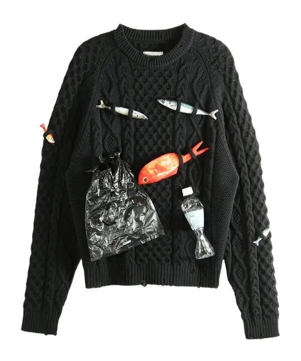 DOUBLET Caught In The Cable Fisherman Long-sleeved Sweater