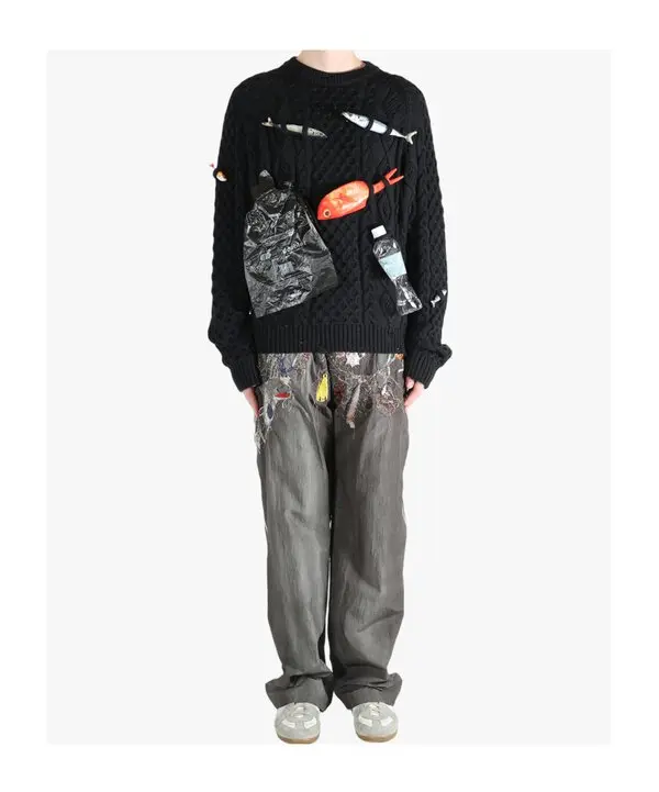 DOUBLET Caught In The Cable Fisherman Long-sleeved Sweater