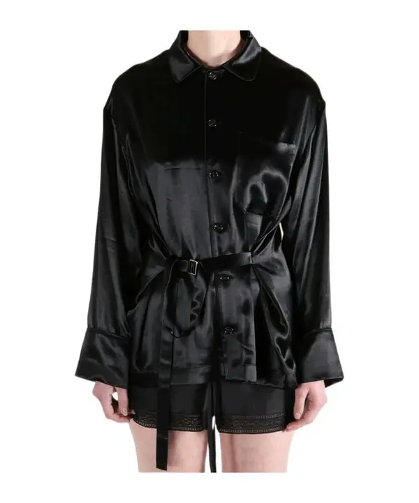 ANN DEMEULEMEESTER Coby Relaxed Lounge Shirt - Black