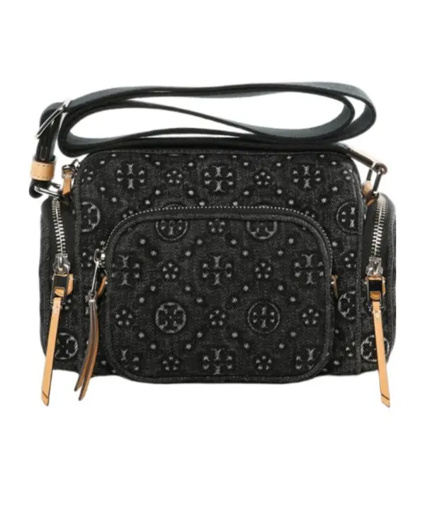 Tory Burch T Monogram Denim Pocket Crossbody Bag - Black