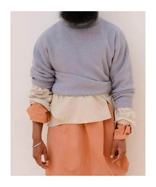 BASERANGE Ribbed Knit Crew Neck Sweater